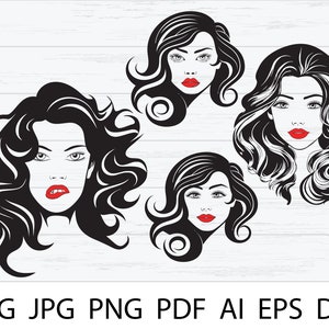 Woman Head Svg Woman Silhouette Svg Instant Download Svg Files for ...