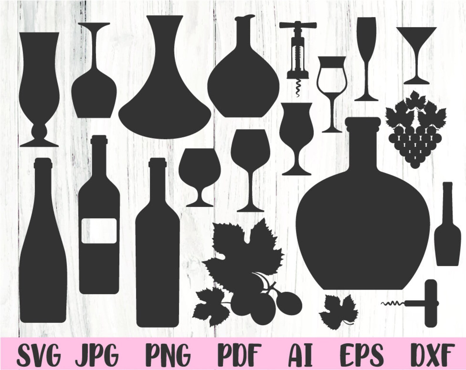 Wine Glass Svg Wine Svg Wine Botle Svg Svg Files for Cricut - Etsy