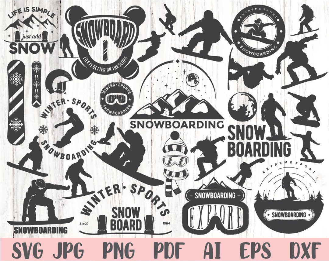 Snowboard Bundle Svg Snowboard Svg Instant Download Svg Files for ...