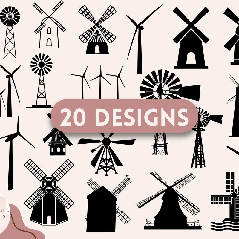 Windmill Svg - Etsy