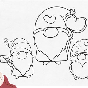 Valentine Gnomes SVG Bundle Valentine's Day Svg, Cute Gnome SVG, Love ...