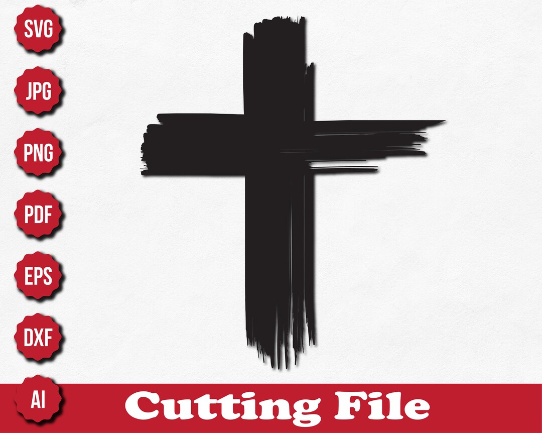 Distressed Cross Svg Cross Svg Old Rugged Cross Svg Instant - Etsy