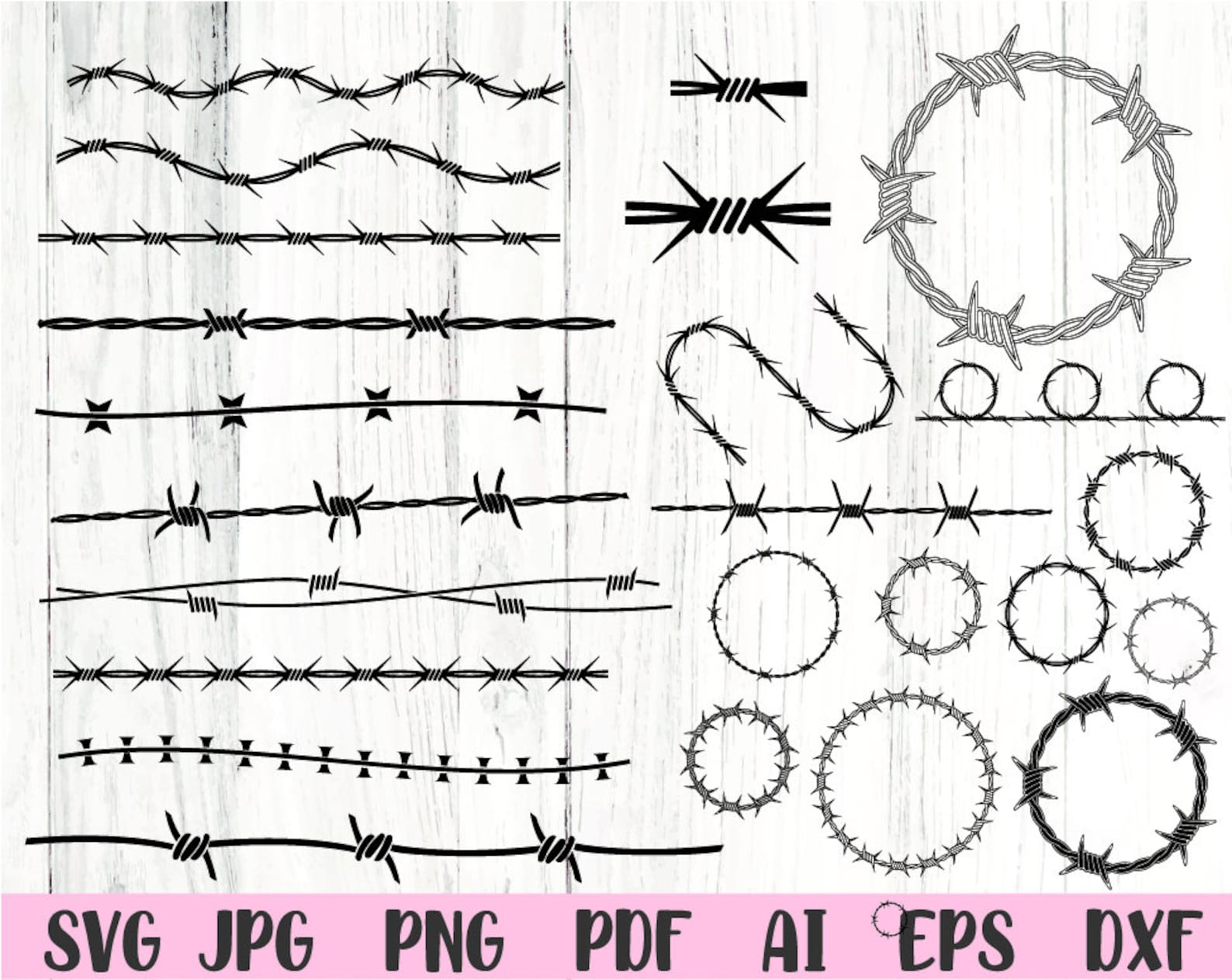 Barbed Wire Svg Barbed Wire Clipart Fence Svg Svg Files for - Etsy