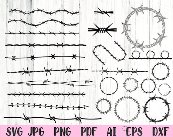 Barbed Wire Svg Barbed Wire Clipart Fence Svg Svg Files for - Etsy