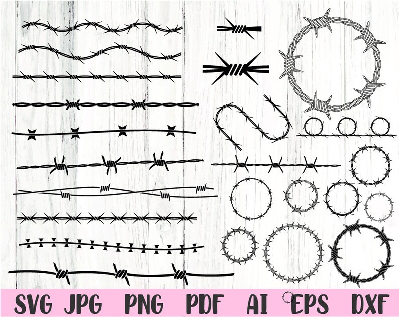 Barbed Wire Svg Barbed Wire Clipart Fence Svg Svg Files for - Etsy