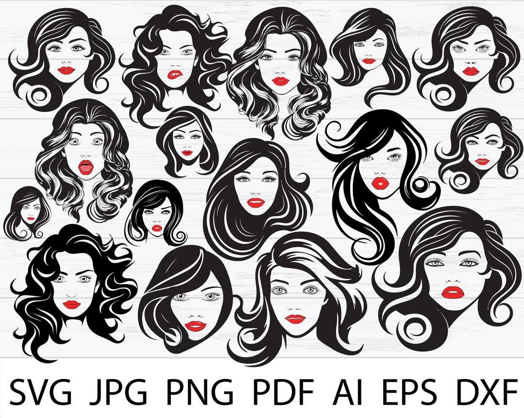 Woman Head Svg Woman Silhouette Svg Instant Download Svg Files for ...