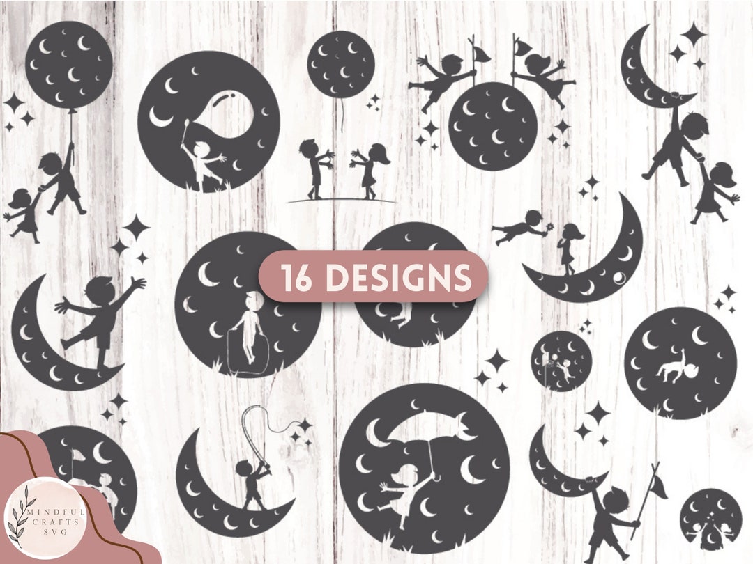 Moon Child Wall Art SVG, Celestial Boho Decor, Instant Download, Cricut ...