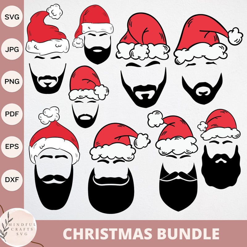 Santa Face Svg - Etsy