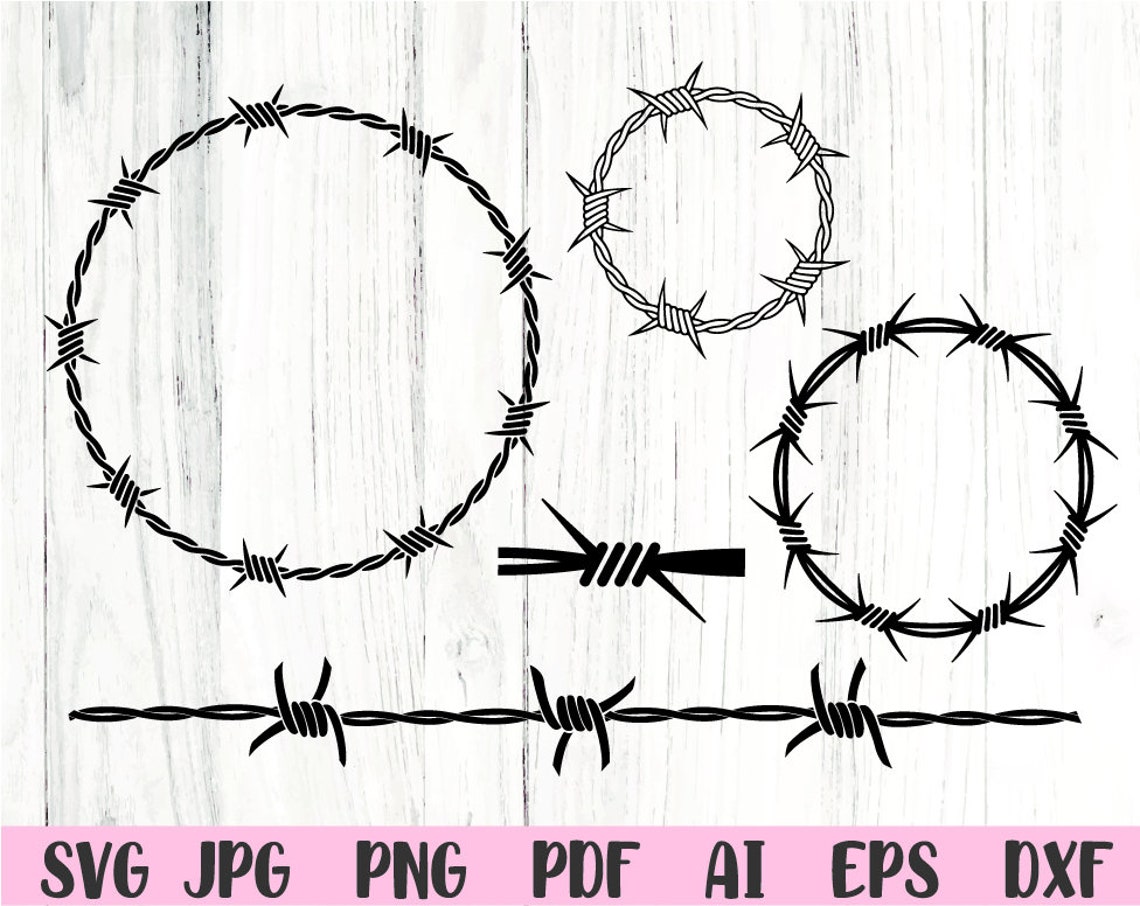 Barbed Wire Svg Barbed Wire Clipart Fence Svg Svg Files for - Etsy