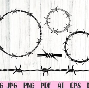 Barbed Wire Svg Barbed Wire Clipart Fence Svg Svg Files for - Etsy
