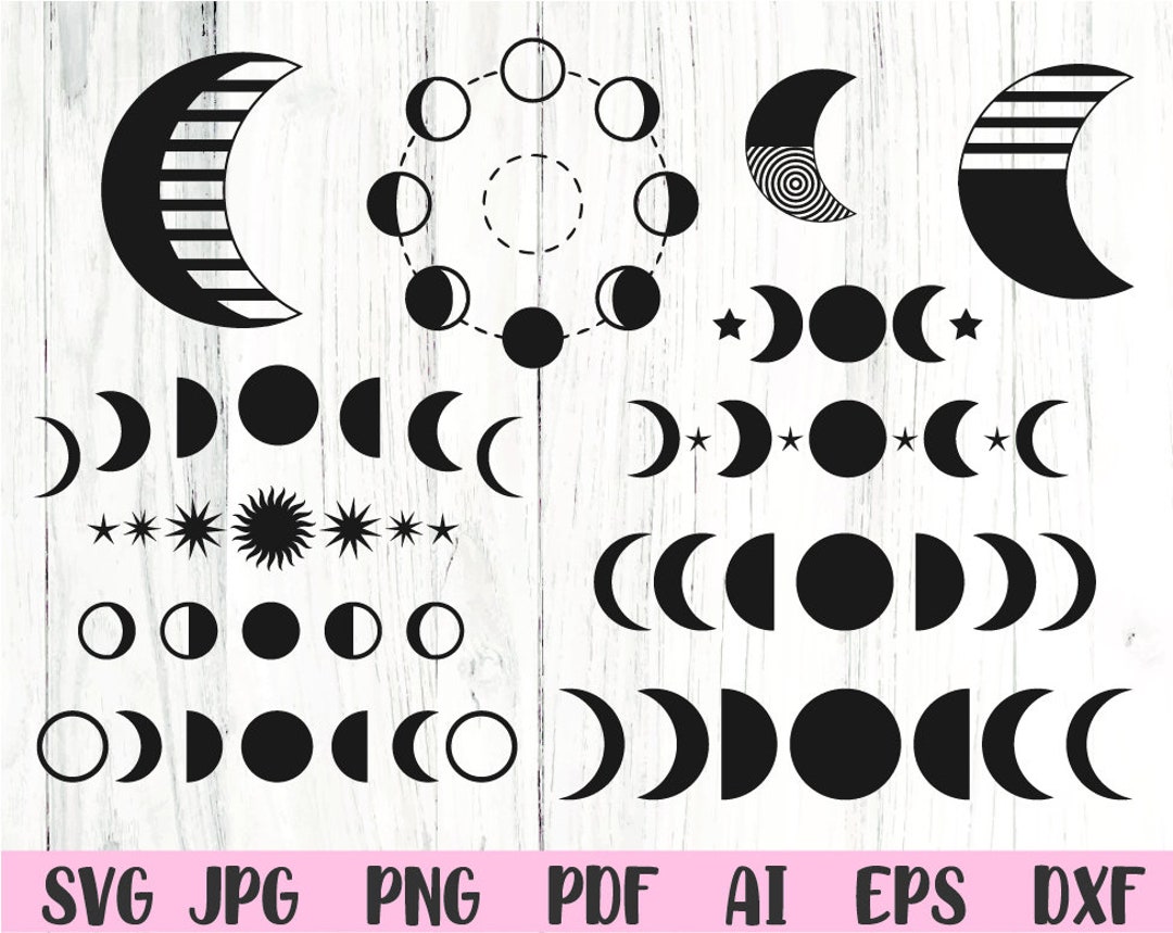 Crescent Moon Svg Moon Svg Celestial Svg Svg Files for Cricut - Etsy ...