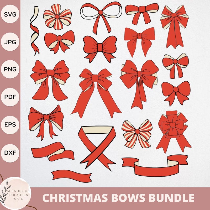 Christmas Bow Svg - Etsy