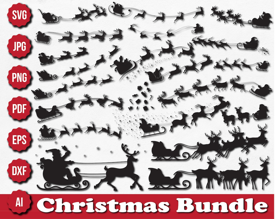 Santa Sleigh Svg Sleigh Svg Christmas Sleigh Svg Christmas Svg Svg ...