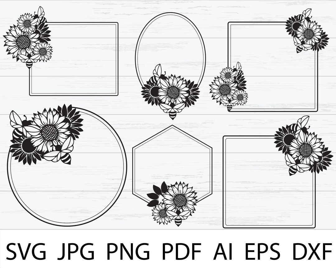 Sunflower Frame Svg Sunflower Svg Frame Svg Instant Download - Etsy ...