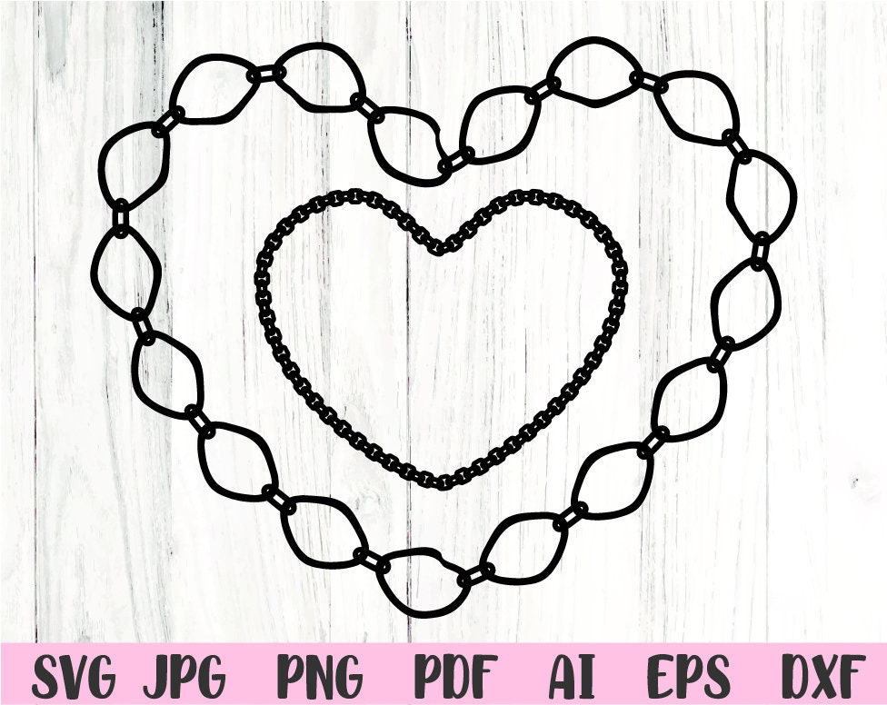 Chain Heart Svg Heart Svg Chain Svg Svg Files for Cricut - Etsy Canada