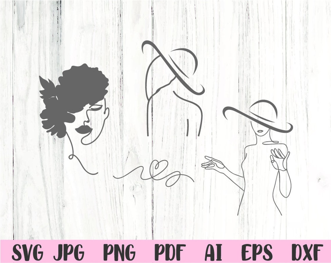 Feminine Lineart Svg Oneline Art Svg Single Line Svg Svg Files - Etsy