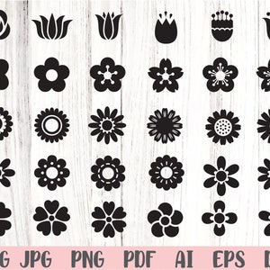Flowers Svg Flower Svg Floral Svg Botanical Svg Svg Files for - Etsy
