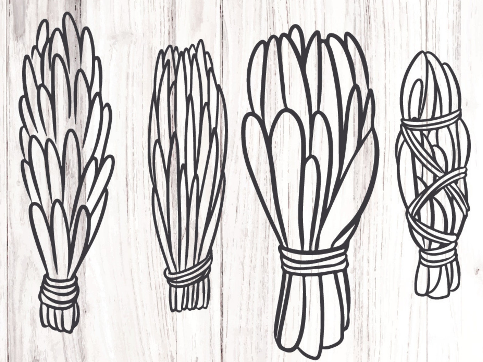 Smudge Stick Herbs SVG Bundle for Cricut Sage, Lavender, Rosemary ...