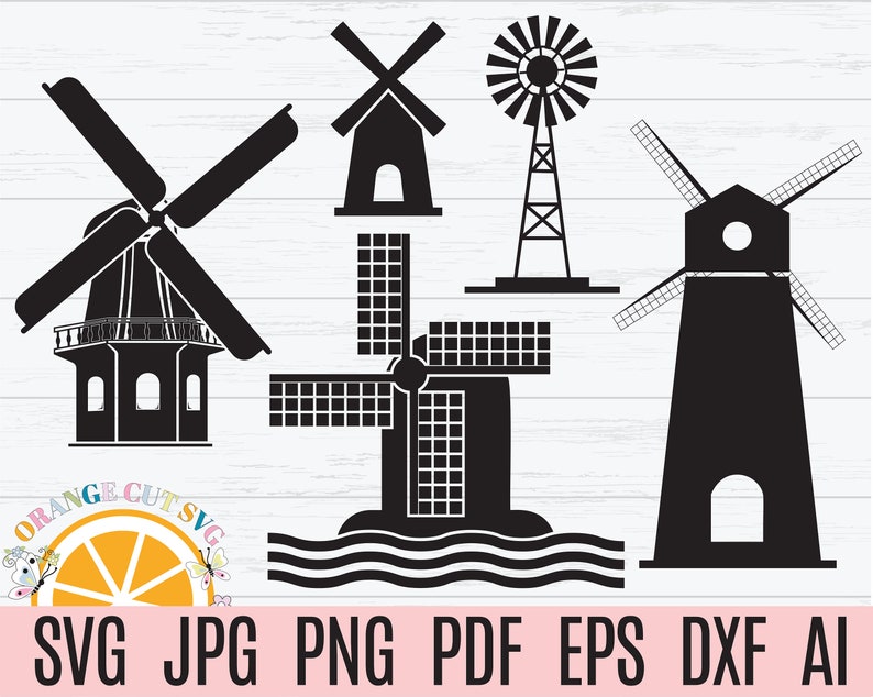 Windmill Svg Farmhouse Svg Windmill Clipart Svg Files for - Etsy
