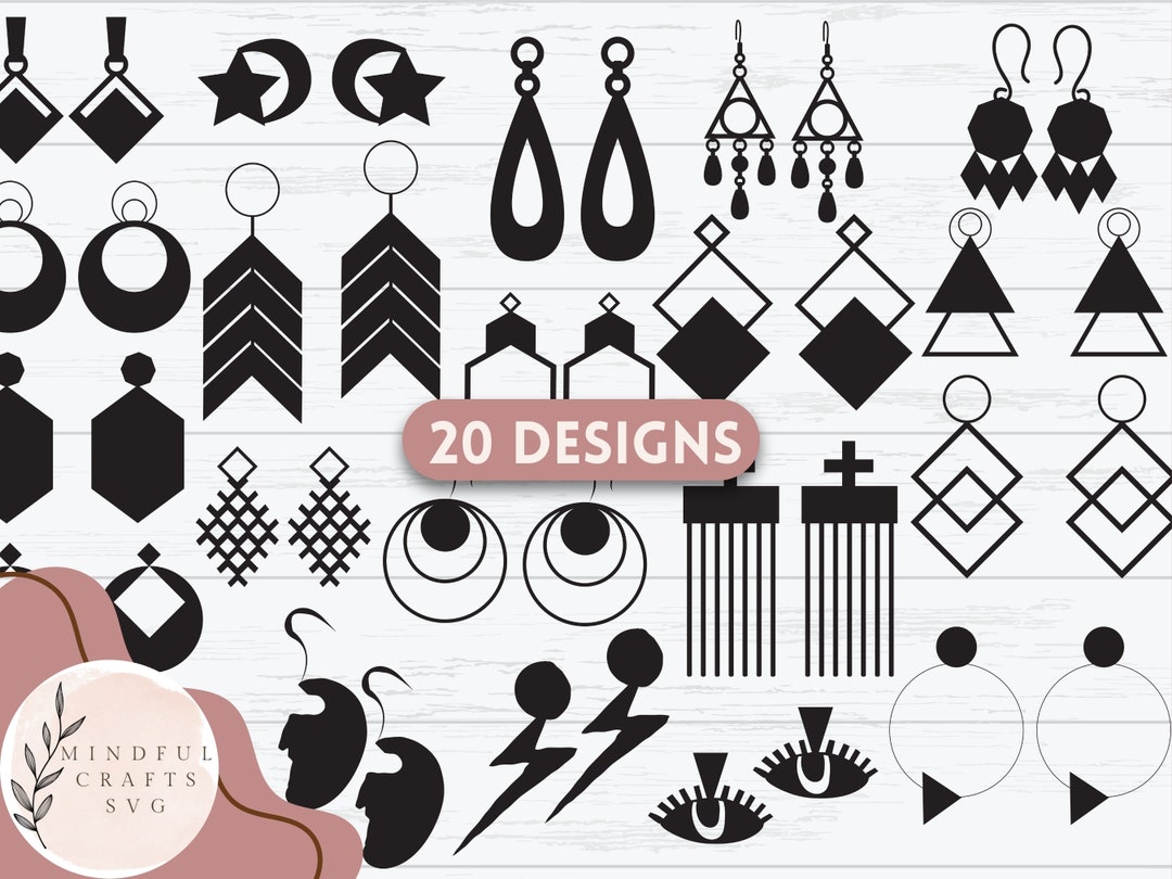 Earrings Bundle SVG Jewelry SVG Files Cricut Cut Files Earring Designs ...