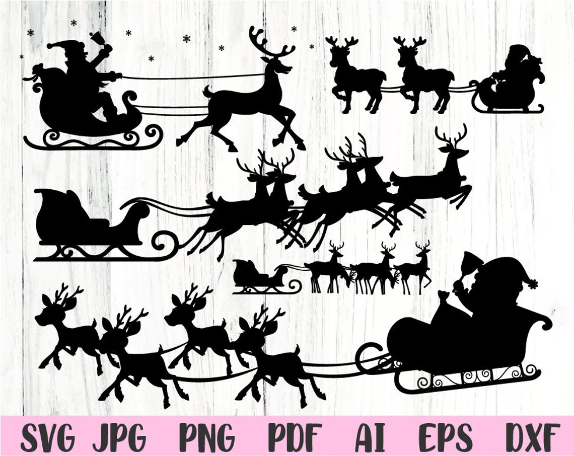 Santa Sleigh Svg Sleigh Svg Christmas Sleigh Svg Christmas Svg - Etsy ...