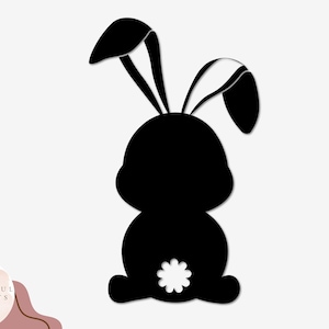 Easter Bunny SVG Rabbit DXF, Silhouette Cut File Easter Bunny Clipart ...