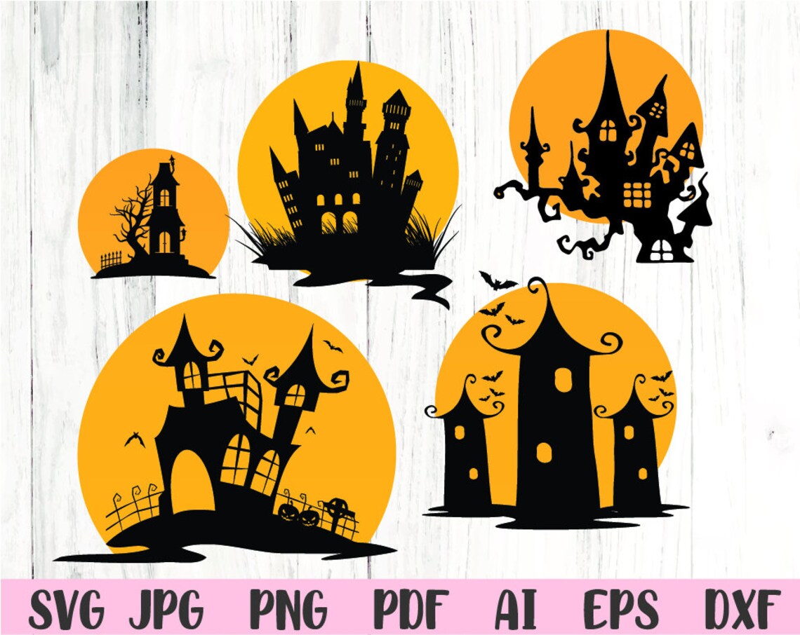 Haunted House Svg Halloween Svg Spooky Svg Svg Files for - Etsy