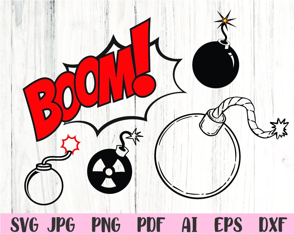 Bomb Svg Boom Svg Explosion Svg Svg Files for Cricut Instant - Etsy Israel