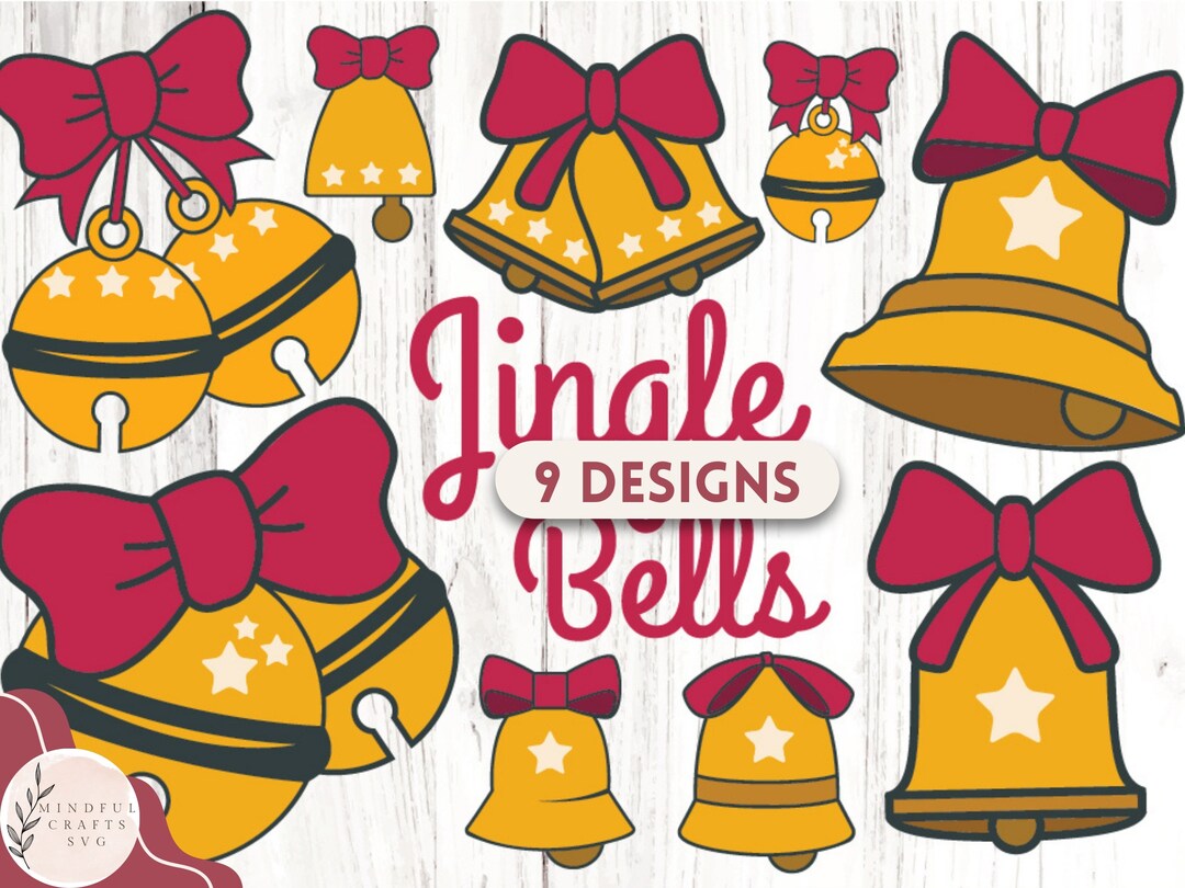 Jingle Bells Bundle SVG Christmas Bell Cut Files Holiday Sleigh Bells ...