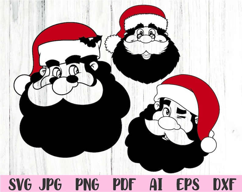 Santa Face Svg Santa Svg Christmas Svg Svg Files for Cricut - Etsy
