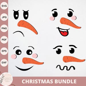 Snowman Faces SVG Snowman Bundle Svg Christmas SVG Snowman Cut File ...