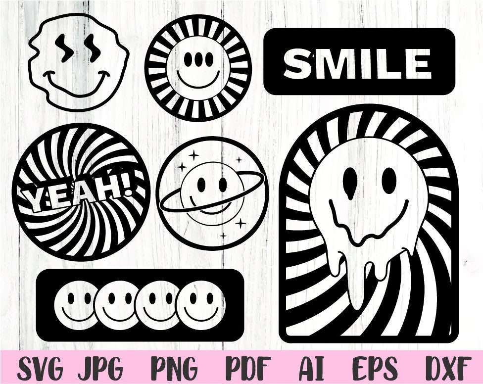 Cool Acid Style Svg Smiley Face Svg Acid Svg Svg Files for - Etsy UK