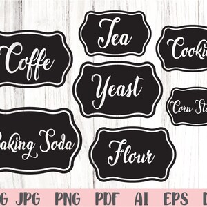 Kitchen Labels Svg Pantry Labels Svg Canister Labels Svg Instant ...