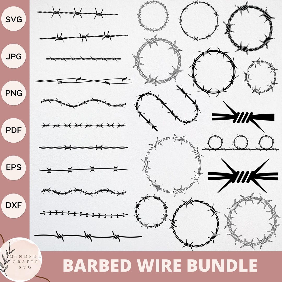 Barbed Wire Svg Barbed Wire Clipart Fence Svg Svg Files for Cricut ...