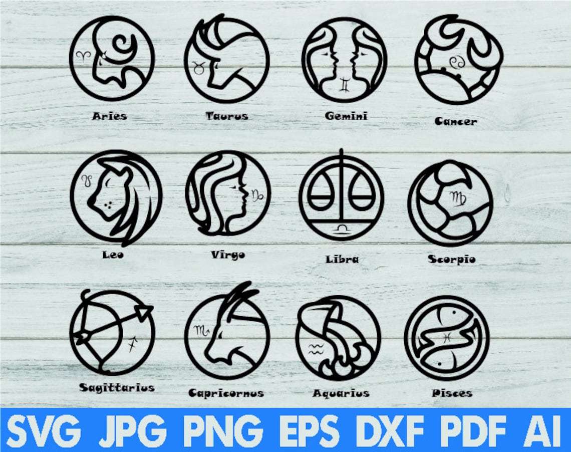Zodiac Svg Horoscope Svg Astrology Svg Svg Files for Cricut - Etsy