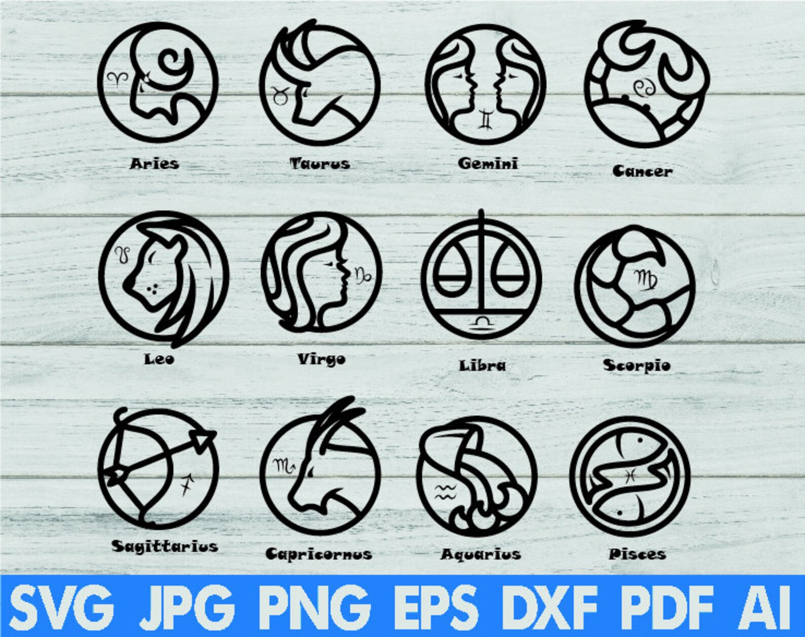 Zodiac Svg Horoscope Svg Astrology Svg Svg Files for Cricut - Etsy
