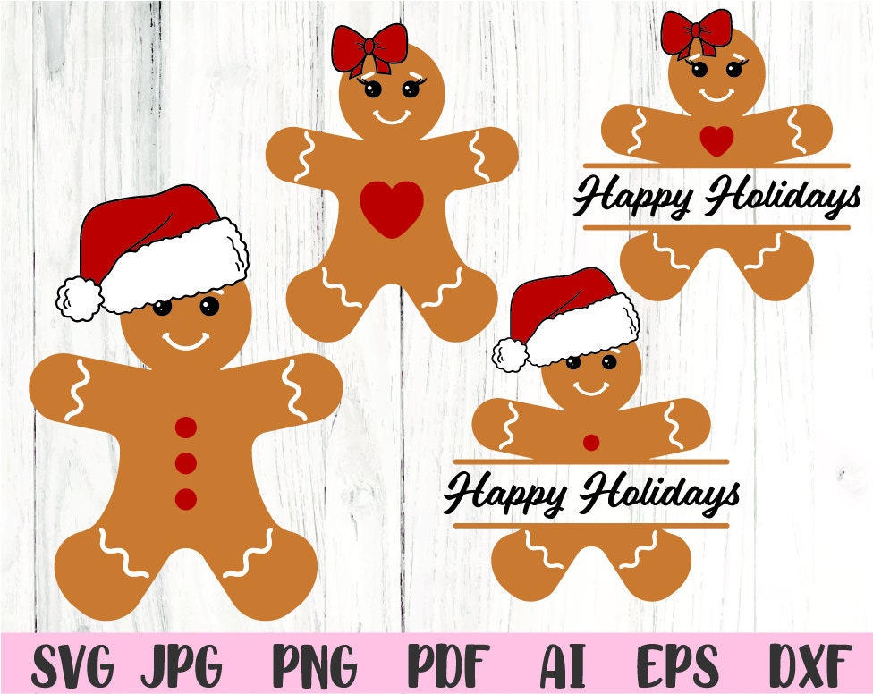 Gingerbread Monogram Svg Gingerbread Svg Christmas Svg Svg Etsy