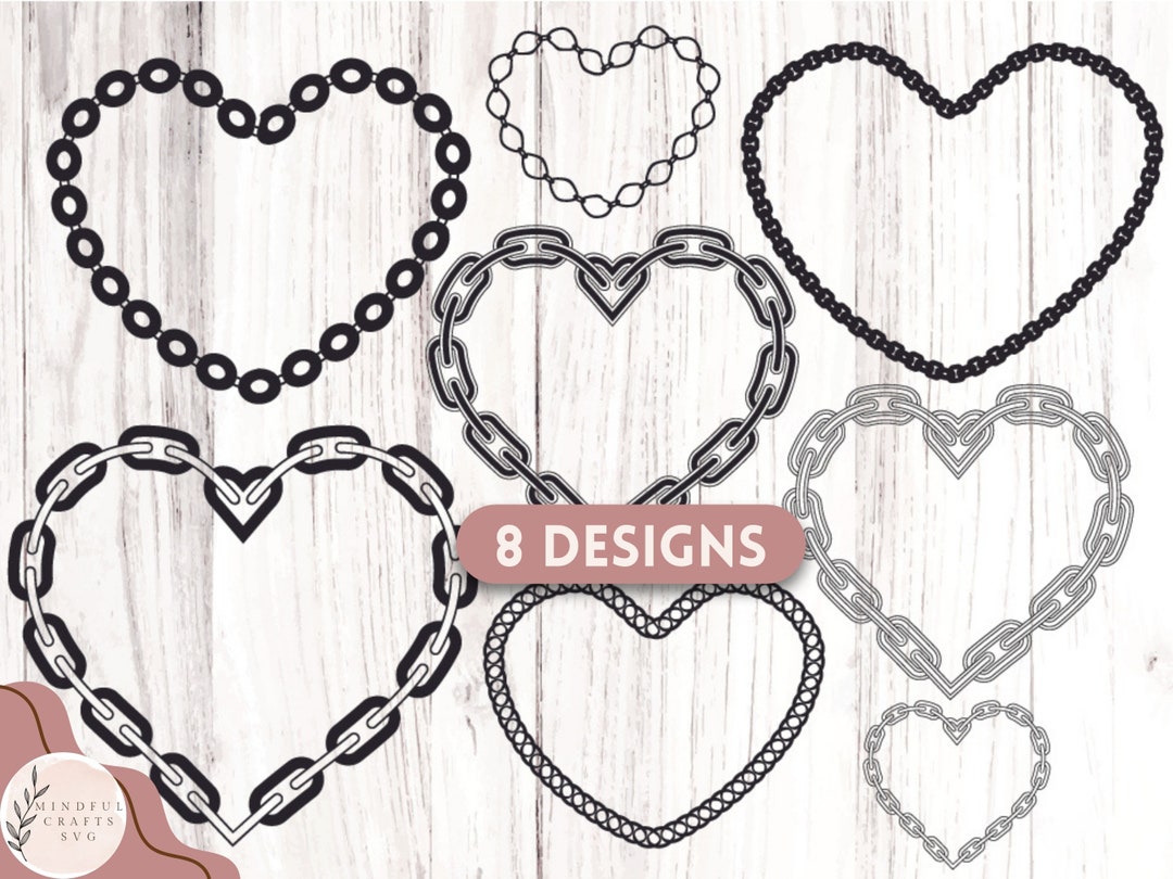 Chain Heart Svg Heart Svg Chain Svg Svg Files for Cricut Instant ...