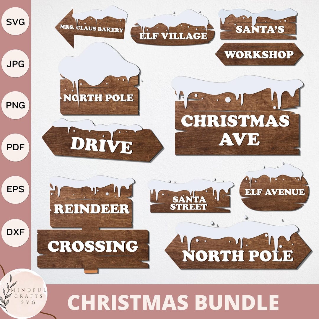 Christmas Street Signs Svg Christmas Sign Svg Holiday Road Sign Svg ...