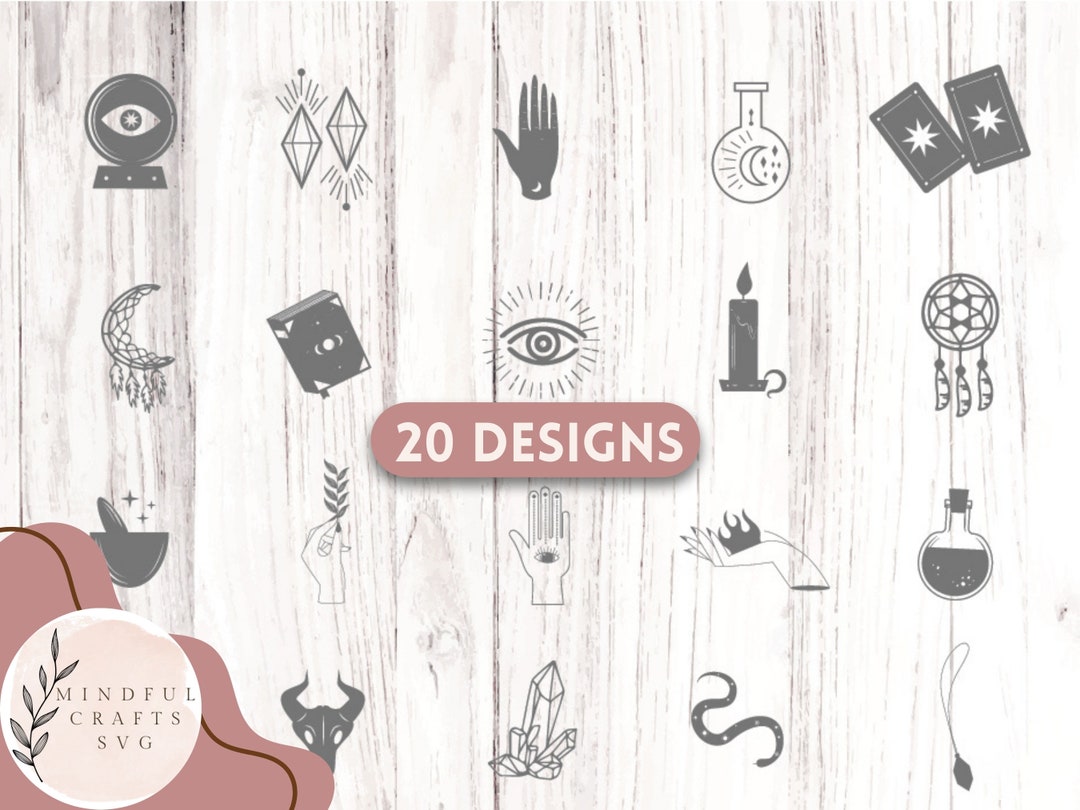 Mystical Bundle SVG Boho Design Elements Cricut Silhouette Cut Files ...