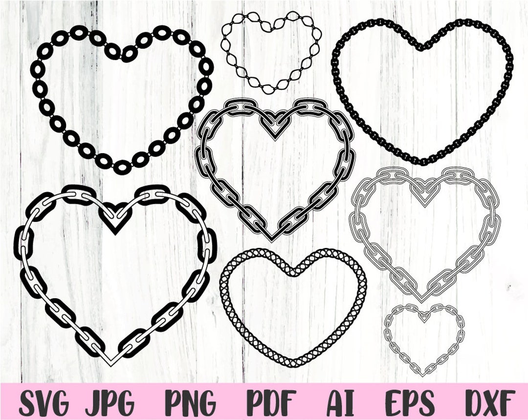Chain Heart Svg Heart Svg Chain Svg Svg Files for Cricut - Etsy Canada