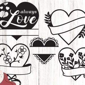 Heart Split Monogram SVG, Valentine's Monogram SVG Cut Files, Split ...