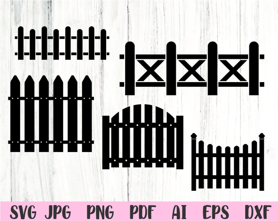 Fences Silhouette Svg Fence Svg Picket Fence Svg Svg Files for - Etsy