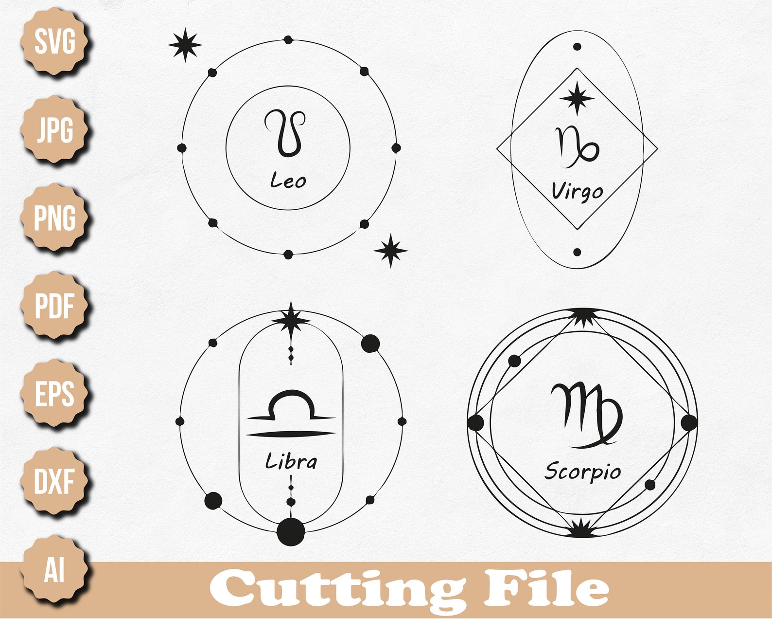 Zodiac Svg Horoscope Svg Astrology Svg Svg Files for Cricut Instant ...