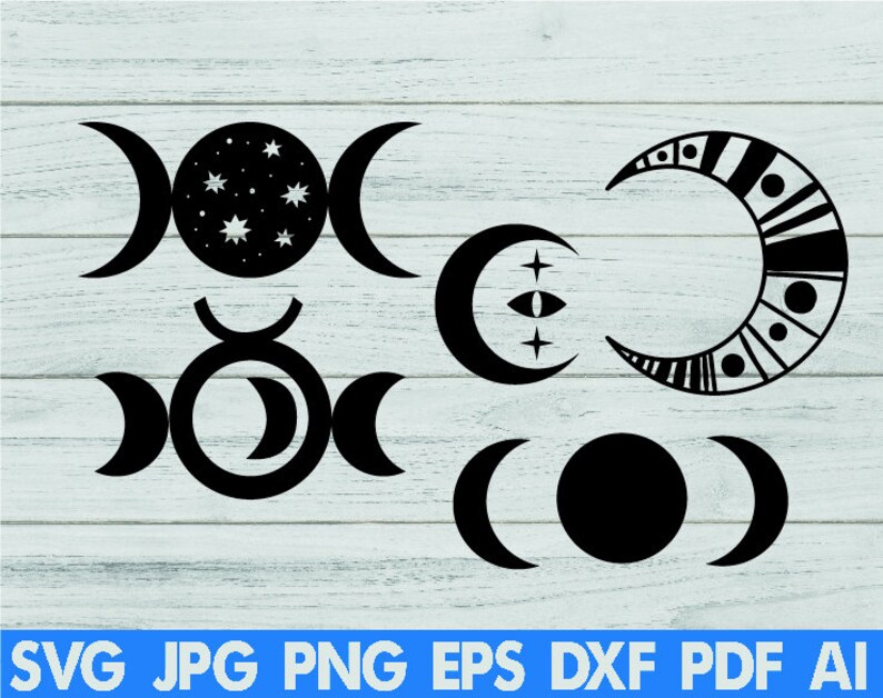Moon Svg Moon Design Svg Celestial Svg Svg Files For Cricut | Etsy