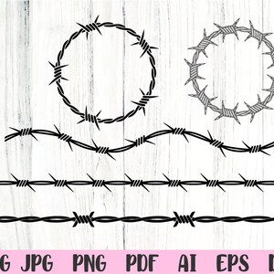 Barbed Wire Svg Barbed Wire Clipart Fence Svg Svg Files for - Etsy