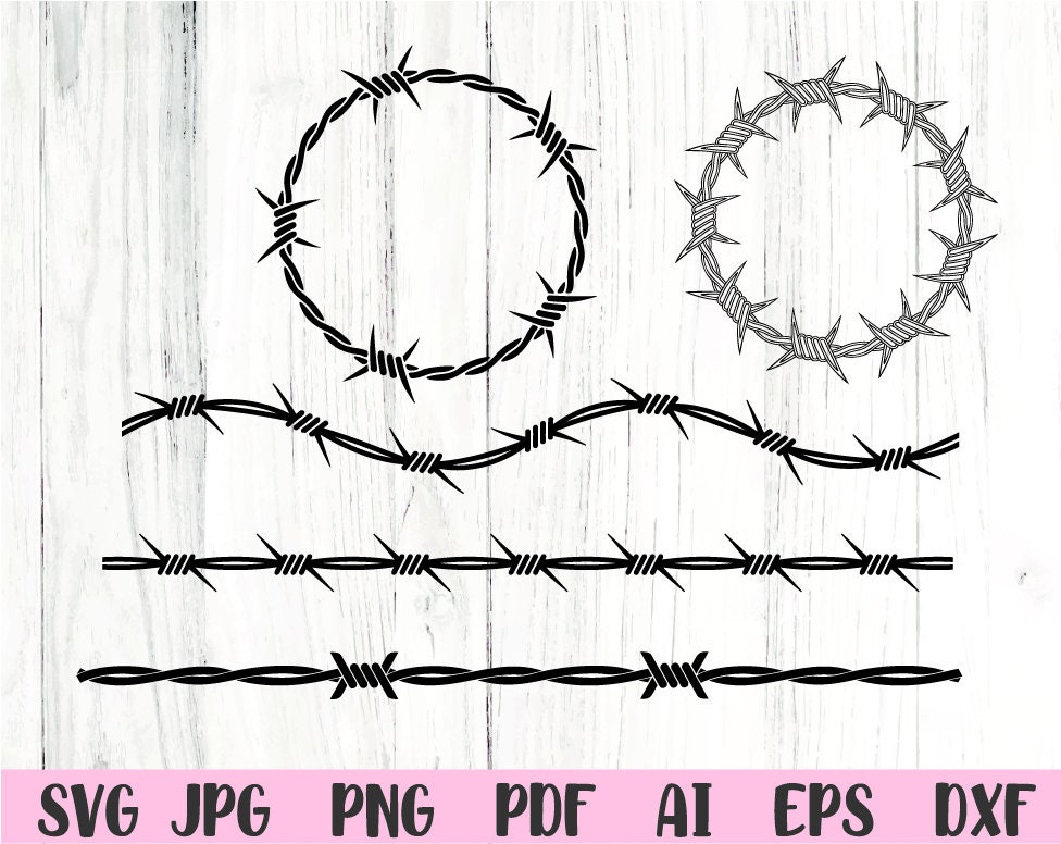 Barbed Wire Svg Barbed Wire Clipart Fence Svg Svg Files for - Etsy