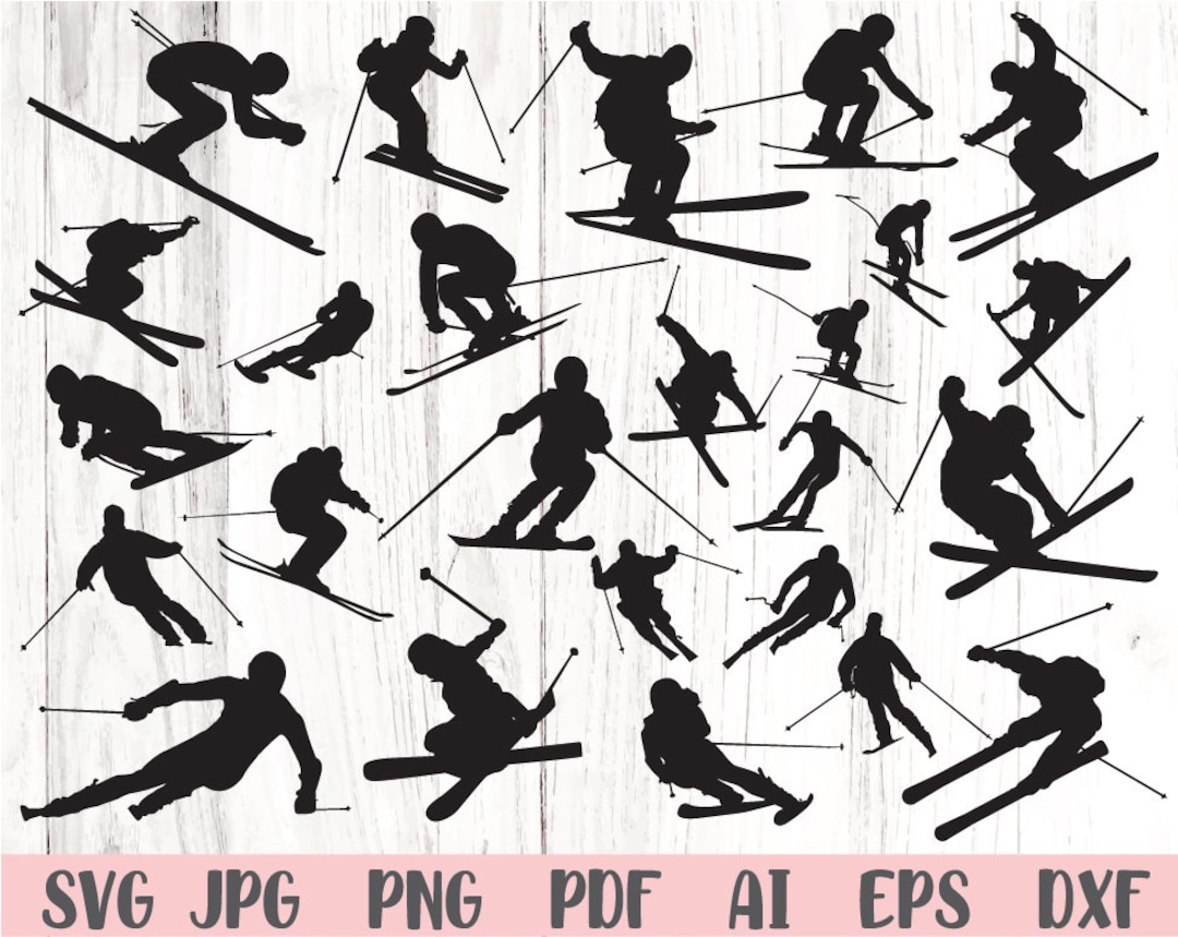 Ski Silhouette Svg Skiing Svg Ski Svg Instant Download Svg - Etsy