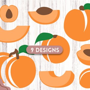 Peach Bundle SVG Fruit Silhouette Files Cricut Cut Files Summer Shirt ...