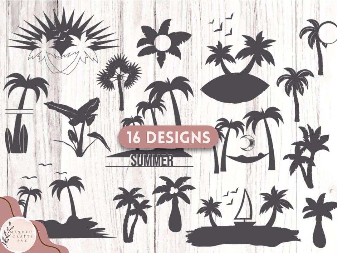 Palm Tree Bundle SVG Palm Tree Clipart PNG SVG Cut Files for Cricut ...